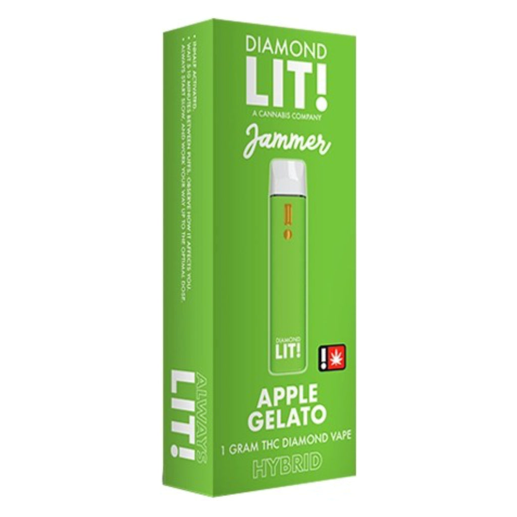 LIT! THC DIAMOND DISPOSABLE VAPE JAMMER 1G , APPLE GELATO - HYBRID ...