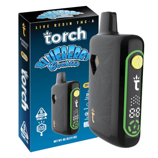 Torch Pulse Live Resin THC-A 6G Disposable Vape Blueberry Cookies Indi ...
